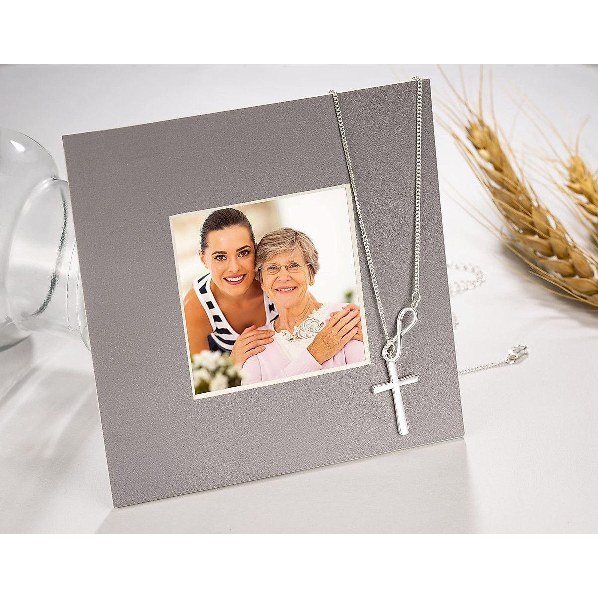 RareLove To My Boyfriends Mom Necklace,925 Sterling Silver Infinity Cross Necklace for Women,Boyfriends Mom Christmas Gifts,Future Mother in law Gifts