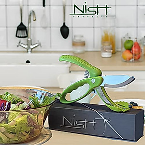 Upgraded Salad Scissors Tossing and Chopping Salad Chopper Heavy Duty Kitchen Salad Scissors Multifunction Double Blade Salad Cutting Tong Scissor Double Blade