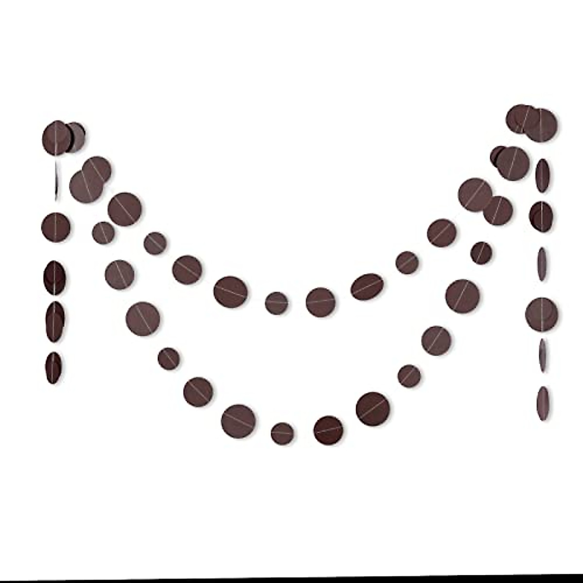 Brown Paper Garland Party Decor Circle Dot Banner Streamers Backdrop Hanging Decorations, 20 Feet in Total