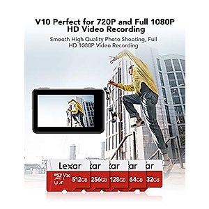 Lexar 32GB Micro SD Card, microSDHC UHS-I Flash Memory Card with Adapter - Up to 100MB/s, U1, Class10, V10, A1, High Speed TF Card