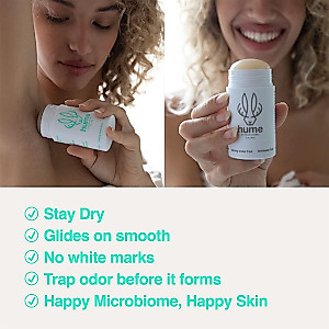 Hume Supernatural Roll On Aluminum Free Deodorant for Women & Men - Safe for Sensitive Skin - Probiotic and Plant-Based - Long-Lasting Moisture Absorbing - Clean and Effective - Desert Bloom - 2-Pack