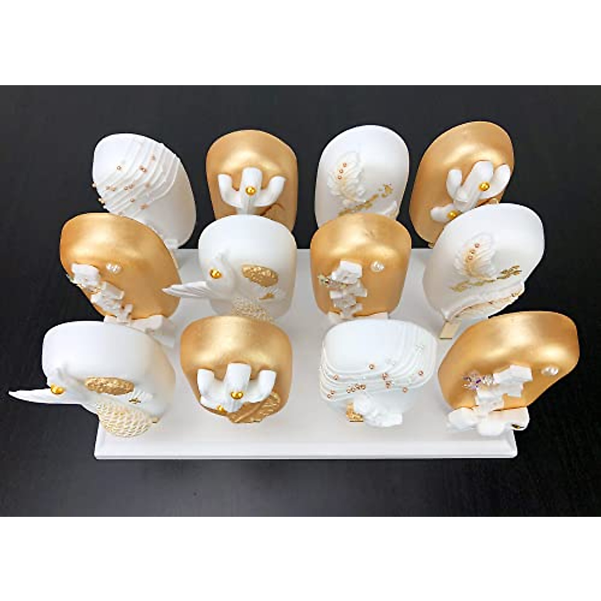 Nangopop Wood Cakesicle Stand Display - 12 Count Popsicle Sticks Holder for Dessert Table of Wedding Shower Birthday Parties - Sturdy and Reusable