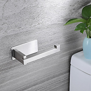 YIGII Toilet Paper Holder - Self Adhesive Toilet Roll Holder Wall Mount Stainless Steel Toilet Paper Roll Holders No Drilling for Bathroom Washroom, Silver