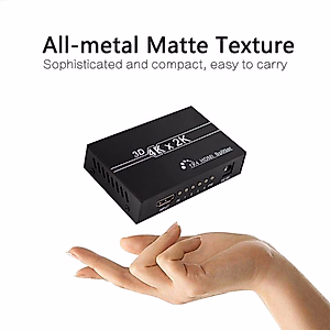 VSVABEFV 4K HD HDMI Switch, 4 Ports 4K x 2K HDMI 2.0 Switcher Hub Port Switches with IR Wireless Remote, for Mackbook HDTV Laptop Xbox 360 PS4 PS5