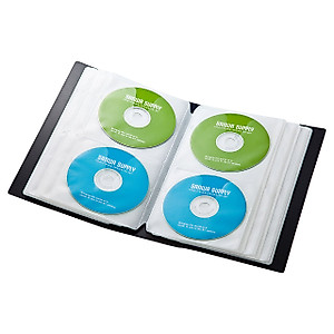 SANWA 120 Large Capacity File CD Case, Portable DVD/VCD Storage, polypropylene Protective CD Wallet, Binder, Holder, Booklet with customizable index for Car, Home, Office, Black