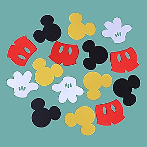 100 pcs 2inche Red Black Yellow White Mickey Confetti Boy Baby Shower Mickey Theme Party First Birthday Supplies Decorations Table Decor Photo Booth Props