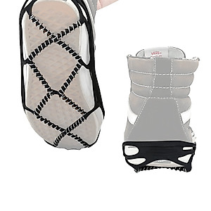 Traction Chains for Walking on Ice and Snow, Ice Cleats Spikes Crampons Grips Non Slip Grippers Portable for Jogging Climbing Outdoor Running Hiking Mountaineering Boots Shoes Women Men Kids