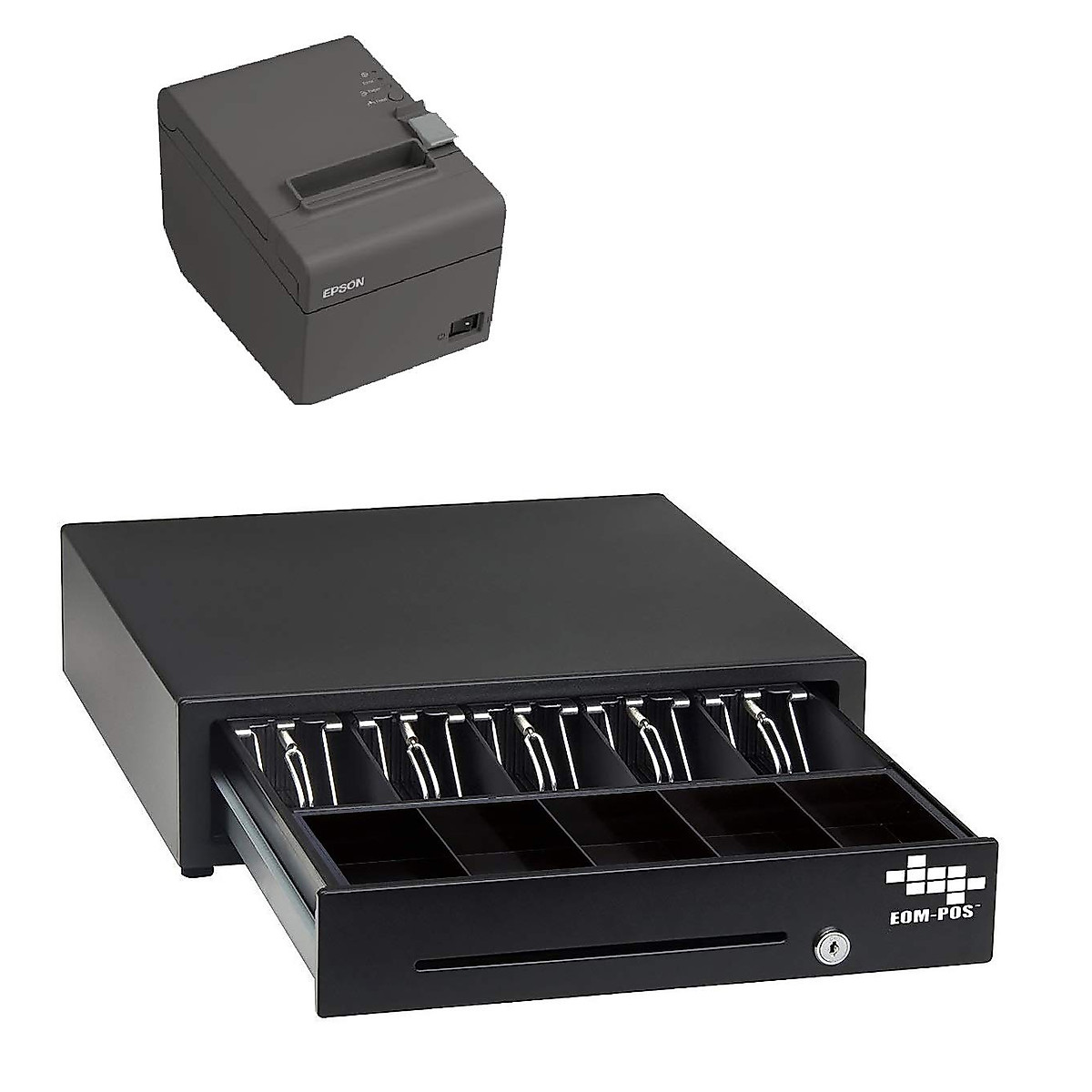 POS Hardware Bundle for Square - Cash Drawer and Thermal Receipt Printer,[Compatible with Square Stand and Square Register]