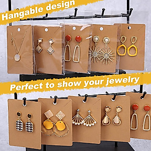 ovsor Earring Display Cards - 3.5 x 2.4 Inches Earring Cards with Packaging Bags for Earrings Necklace Jewelry Cards