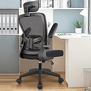 FelixKing Ergonomic Office Chair, Headrest Desk Chair with Adjustable Lumbar Support, Home Office Swivel Task Chair with High Back and Armrest, Adjustable Height Gaming Chair(Black)