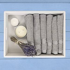 Creative Deco XL White Wooden Crate Nesting Crate Handles | 15.74x11.81x5.1in | Large Display Storage Box Multi-Craft Caddy Nesting Crate | Natural Wood Rustic Plain | Country Decor