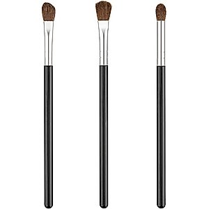 Urbanstrive Professional Eye Makeup Brushes Eyeshadow Brush Set - 3pcs Soft Synthetic Eyeshadow Blending Brush Kit - For Blending Eyeshadow, Eyeliner, Crease, Eyebrow, Long Lasting, Apply Better, Flawless Look Makeup - Silver