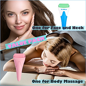 AFOUNDA Ice Rollers for Face and Eye, 2 Packs Skincare Tools, Facial Rollers for Face Wrinkles Fine Lines Puffiness Stick Massager Self Care Gifts for Men Women