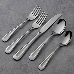 Oneida 2855045HA Satin Sand Dune 45 Piece Everyday Flatware Set, Service for 8