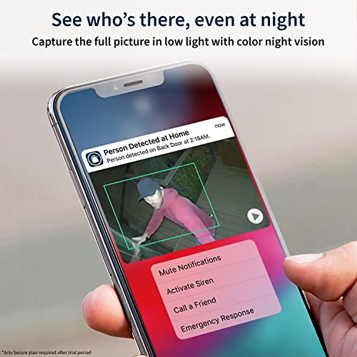 Arlo Pro 4 Spotlight Camera - 1 Pack - Wireless Security, 2K Video & HDR, Color Night Vision, 2 Way Audio, Wire-Free, Direct to WiFi No Hub Needed, White - VMC4050P