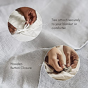 Natural Linen Duvet Cover from Baloo, Removable Cover for Weighted Blankets - Soft, Premium, Breathable French Linen, 42x72 inches, Dove Grey…