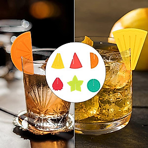 ELANE 6 Pcs Drink Markers for Glasses,Drinking Buddies Drink Markers Wine Glass Charms,Wine Charms for Stem Glasses