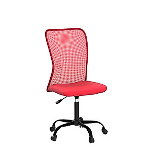 Office Chair Desk Chair Computer Chair with Lumbar Support Ergonomic Mid Back Mesh Adjustable Height Swivel Chair Armless Modern Task Executive Chair for Women Men Adult, Red