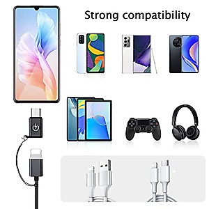 USB C to Lightning Adapter, Supports PD Fast Charging, Suitable for USB C Male to i-OS Female adapters (2), Does not Support Headphone Audio Playback