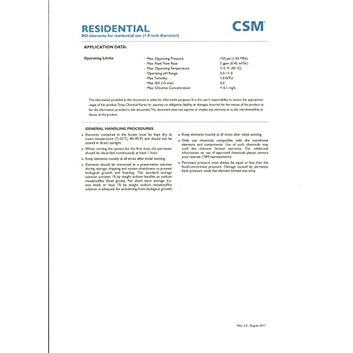 CSM Residential 50 GPD Thin Film Composite TFC Membrane For RO Reverse Osmosis System