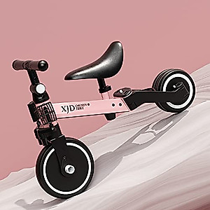XJD 5 in 1 Kids Tricycles for 12 Month to 3 Years Old Toddler Bike Toddler Tricycle Boys Girls Tricycle for Toddlers 1-3 Baby Bike Balance Bike with Adjustable Seat Height and Removable Pedal