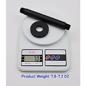 Aquaiaw Shower Arm and O-Ring Flange, 6 inch, Solid Brass, Round, Both Soldered 1/2 NPT Tapered Threads, Straight Shower Arm Extension, Ceiling Shower Head Arm for Rainfall Shower (Matte Black)