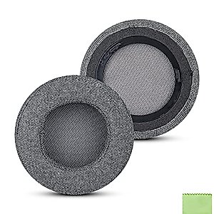 Geekria Comfort Linen Replacement Ear Pads for Corsair Virtuoso RGB, Virtuoso RGB Wireless SE, Virtuoso RGB Wireless XT Headphones Ear Cushions, Headset Earpads, Ear Cups Repair Parts (Grey)