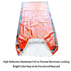 GOGOOD 2 Pack Emergency Sleeping Bags Survival Bivvy Sack with Whistles, Lightweight Portable Survival Gear for Outdoor Camping Hiking Keep Warm After Earthquakes, Hurricanes Disasters (2)