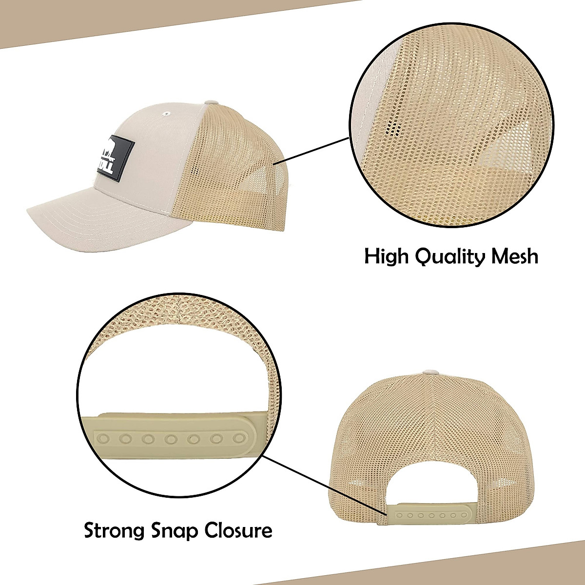 Atoll Trucker Hats Baseball Caps | 7 Hole Snapback Closure, Adjustable Strap, Breathable - One Size Fits Most SUP Co