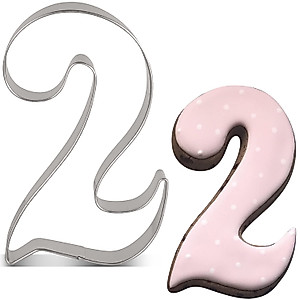 LILIAO Number 2 Cookie Fondant Biscuit Cutter for Birthday/Anniversary/Special Day - 2.6 x 4 inches - Stainless Steel