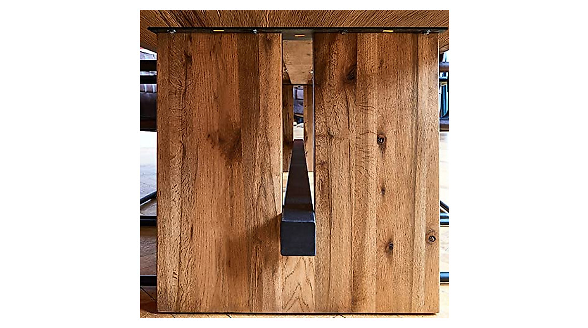 LAKIQ Farmhouse Solid Wood Dining Table - Modern Rectangle Design