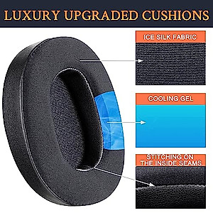 SOULWIT Cooling Gel Ear Pads Cushions for Sony WH-XB900N/WH-CH710N(WHCH710N WHCH710 CH710)/WH-CH720N(WHCH720 CH720)/WH-RF400(WHRF400)/MDR-RF895RK, Ear Pads Cushions with Noise Isolation Foam - Black