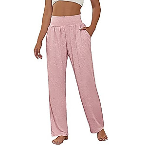 Neer 3 Pcs Women's Wide Leg Yoga Pant Comfy Loose Sweatpants High Waist Lounge Casual Athletic Pant Workout Joggers Pant (Black, Dark Gray, Pink,Xx-Large)