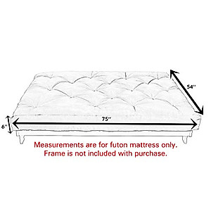 TRUPEDIC Standard Futon Mattress, Full, Suede Chocolate