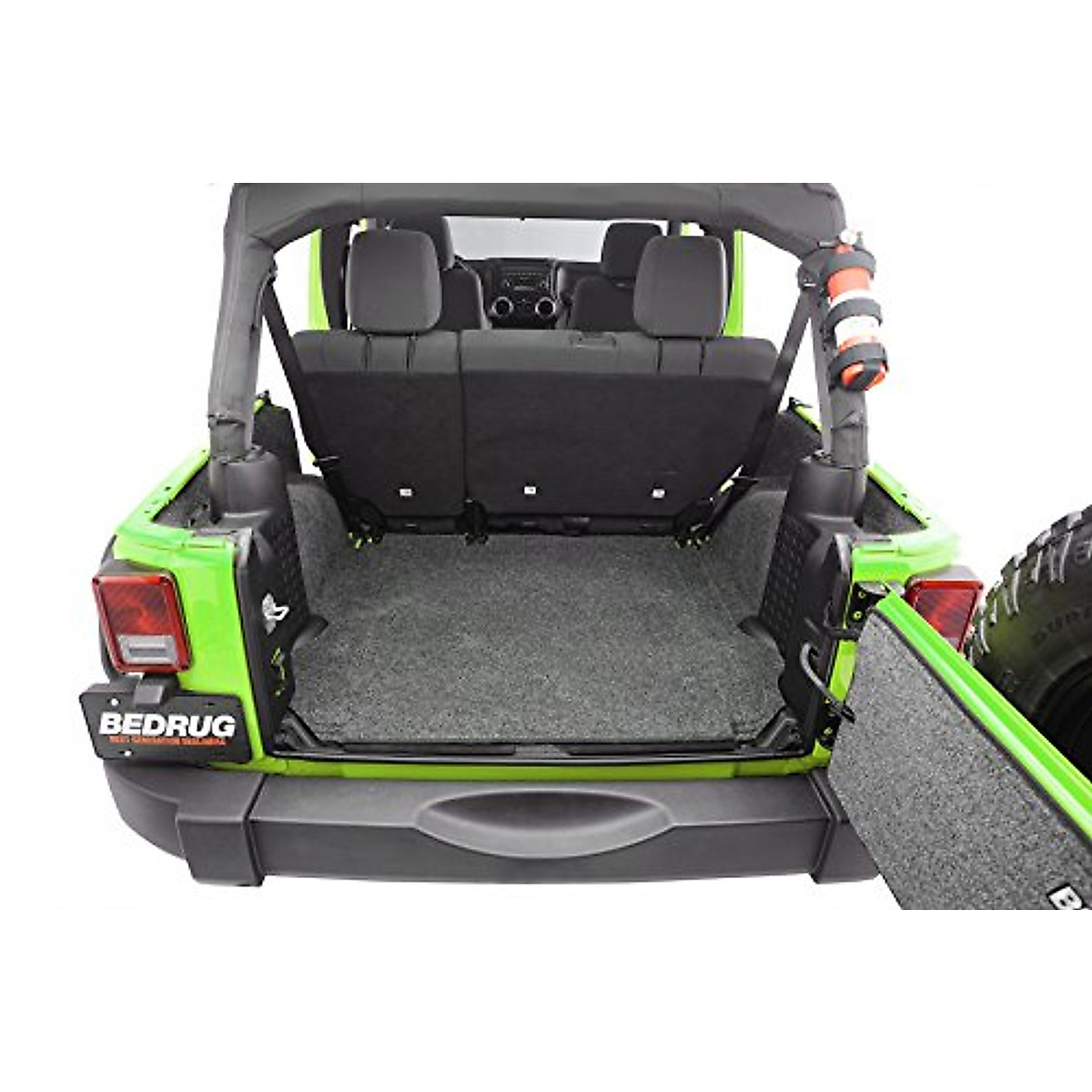 Bedrug - Jeep Cargo Kit | 2011 - 2018 Jeep Wrangler UNLTD JK 4 Door, Cargo Liner w/ Tailgate & Tub Liner | Grey - 5 pc. | BRJK11R4