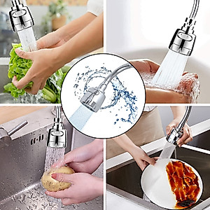 Sink Faucet Attachment, Movable Kithchen Faucet Head 360° Rotatable Faucet Sprayer Head Replacement Water Saving Faucet Extender,Anti -Splash,3 Modes, Chrome Faucet Head for Kitchen and Bathroom