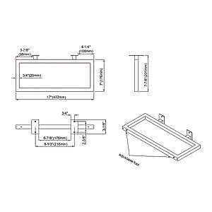 Dowell 7" Vanity Leg, Rectangle, Black-Set of 2