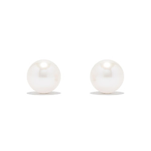 14K Gold AAAA Round White Freshwater Cultured Pearl Classic Bridal Stud Earrings - Choice of Pearl Size (11.0-12.0mm, Yellow Gold)