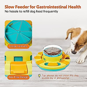 Potaroma Dog Puzzle Toy 2 Levels, Slow Feeder, Dog Food Treat Feeding Toys for IQ Training, Dog Entertainment Toys, 4.2 Inch Height