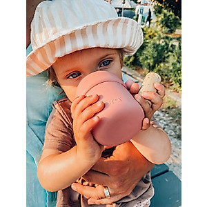 Pura my-my Silicone Sippy Cup 5oz/150ml - Training Cup, Reusable, Platinum Food Grade Medical Grade, Spill Proof Cups for Kids, Toddlers, Babies & Infants (Rose)