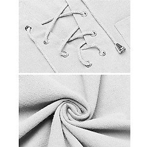 COOFANDY Mens Sleeveless Hippie Tops Casual Lace Up Tunic V-Neck Yoga Beach Top White