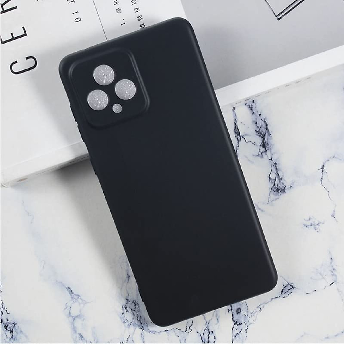 AQGG for T-Mobile Revvl 6 5G [6.52"] Case, Soft Silicone Bumper Shell Black Flexible Rubber Phone Protective Cases TPU Cover for T-Mobile Revvl 6 5G -Moon and Wolf