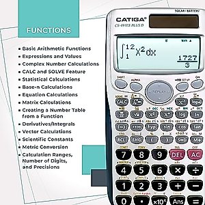 Scientific Calculator for Math, Engineering and Science Courses, for Students of High School Through College, Basic and Advanced Functions, 991