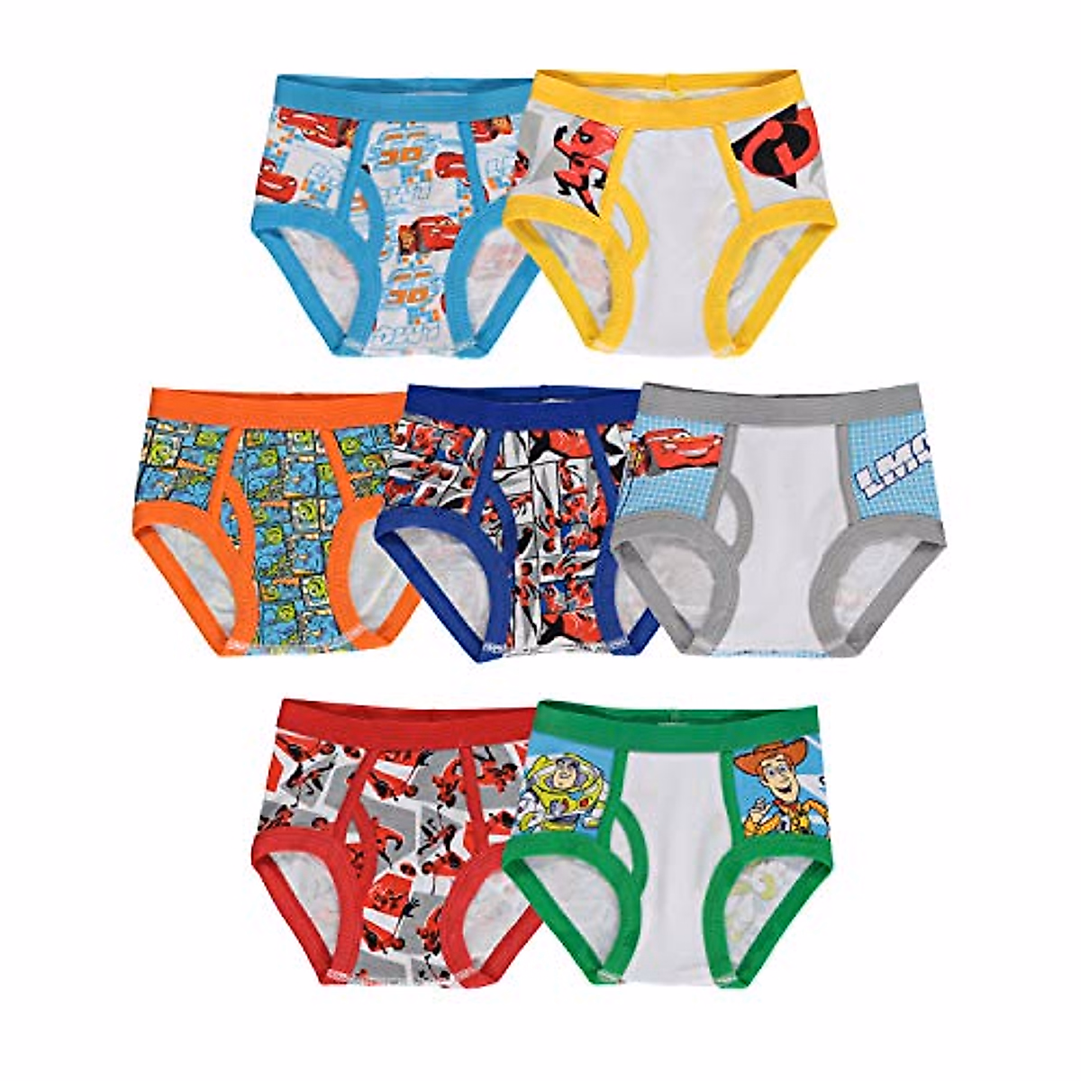 Disney Little Boys' Disney Pixar 7 Pack Brief, Multi, 4T