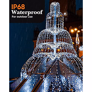 BUYISNIS Solar String Lights Outdoor, 66Ft 200 LED Solar/USB Powered Fairy Lights, 8 Modes with Remote Christmas Lights for Patio Garden Tree Party Yard Weeding Xmas Outside Decoration (Warm & White)