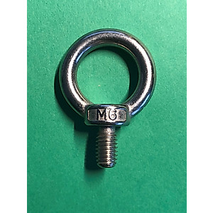 US STAINLESS 4 Pieces Stainless Steel 316 Lifting Eye Bolt 6mm M6 Marine Grade Pitch of 1