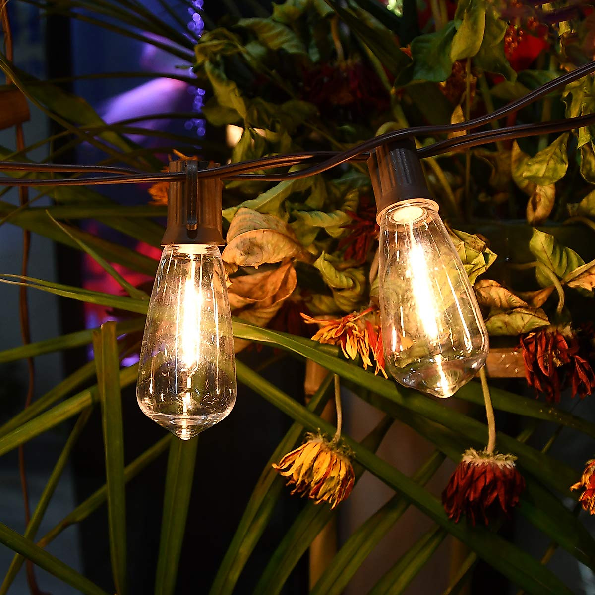 10 Pack LED Edison Light Bulbs, 0.6 Watt Shatterproof Dimmable Replacement Bulbs ST40 E17 Clear Plastic Light Bulbs for Outdoor Patio String Lights, E17/C9 Intermediate Screw Base Bulb, Warm White