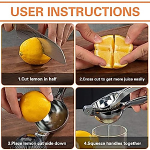 Lemon Juicer, Heavy Duty Lemon Squeezer, Stainless Steel Lime Squeezer Manual Citrus Press Orange Juicer Handheld, Hand Press Fruit Juicer Exprimidor De Limones for Lemon