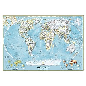 National Geographic World Wall Map - Classic - Laminated (43.5 x 30.5 in) (National Geographic Reference Map)