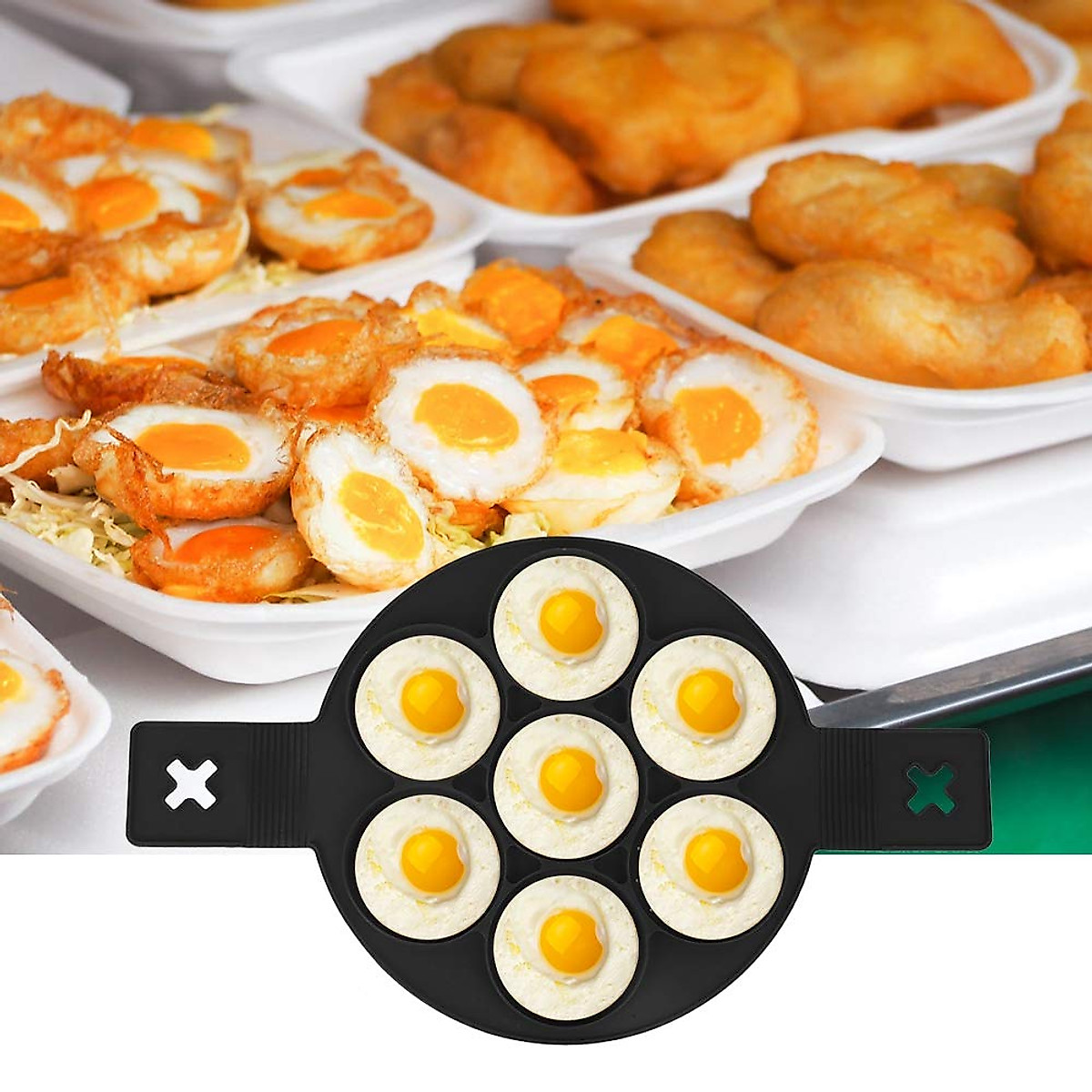 Omelette Egg Pancake Making with Handles DIY Baking Tools Kitchen Non Stick Silicone Pancake Machine Omelet